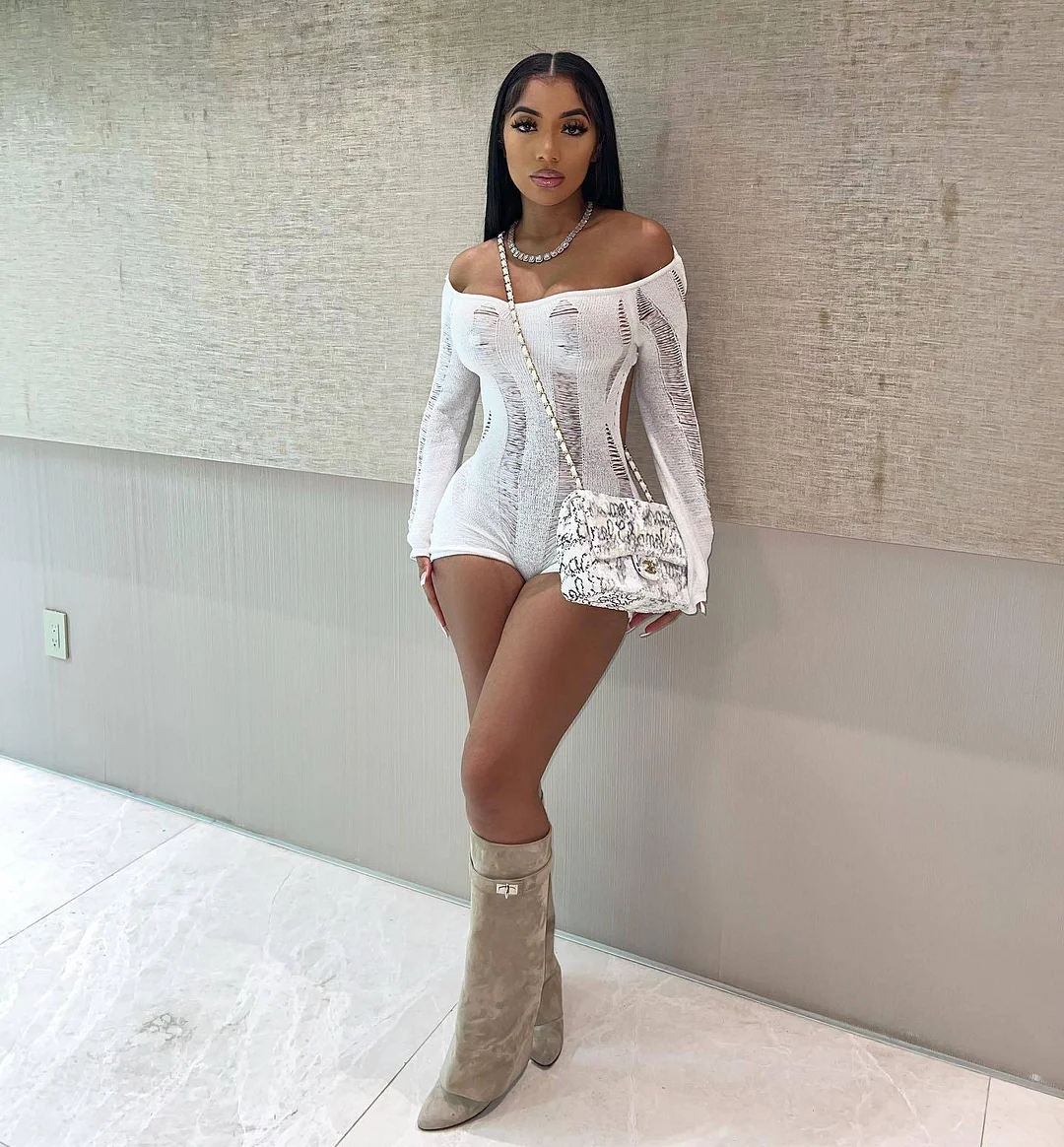 Wholesale Slash Neck Long Sleeve Backless Sexy Rompers Online