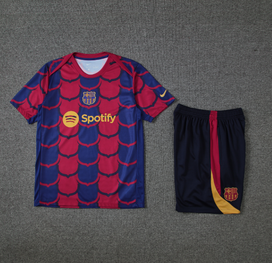 24/25 Barcelona Training Kit Short Sleeve Football Shirt Thai Quality