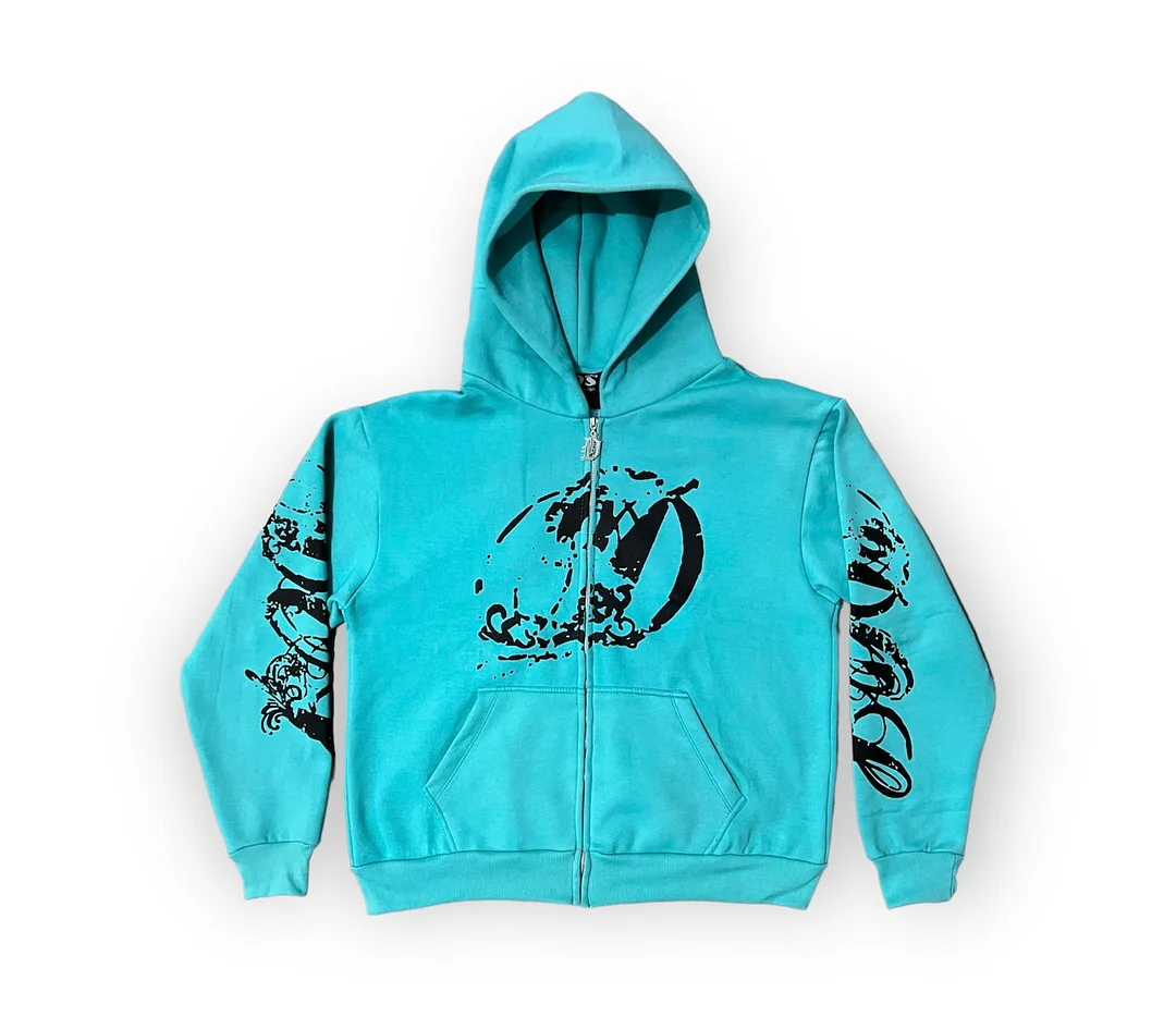Cursive Zip Up - Baja Blast
