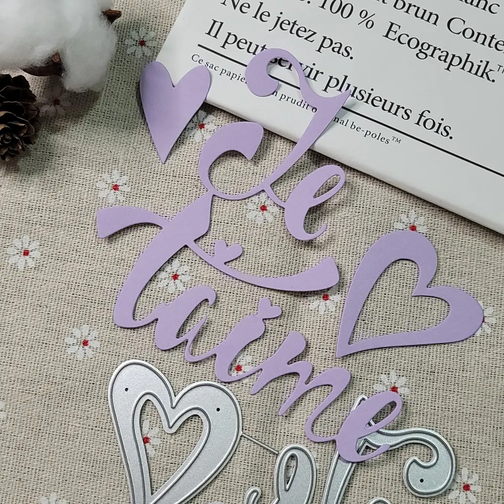 Nigikala Hello and I Love You Metal Cutting Dies for Scrapbooking DIY ...