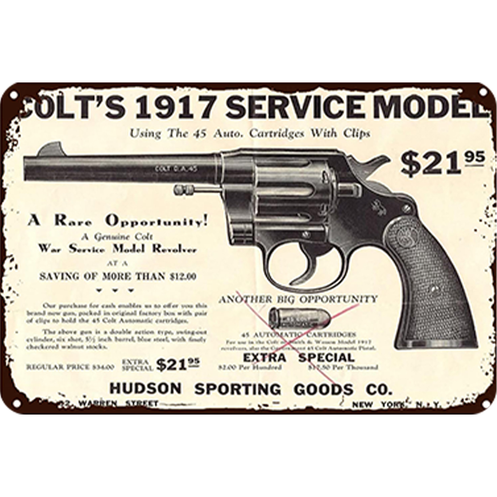20*30cm/30*40cm-Colt's 1917 Service Model-Metal Tin Signs