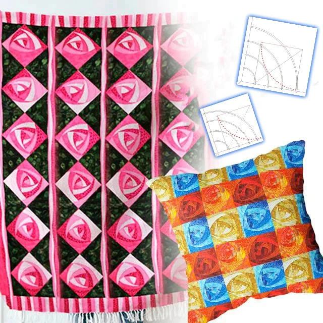 Rose Twirl Pattern Template Cutting Ruler - With Instructions