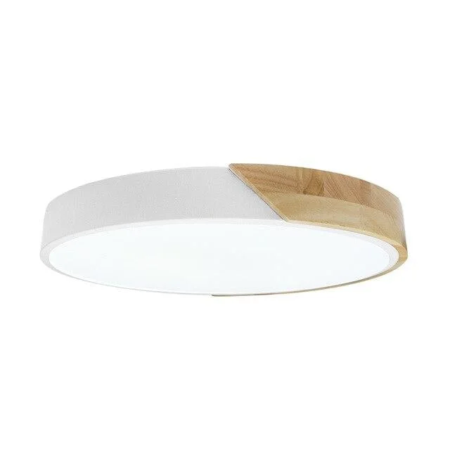 LED Discolor Ceiling Lamp Acrylic Wooden Round Multicolor 18W Ceiling ...