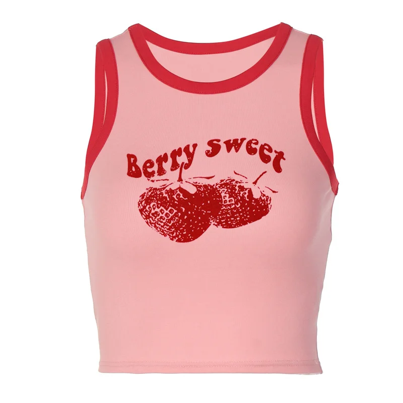 PINK BERRY SWEET PRINT SUMMER TANK TOP