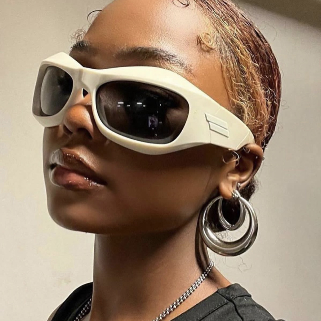2000S Aesthetic Y2K Sunglasses Oval Square Big Frame Luxury Designer ...