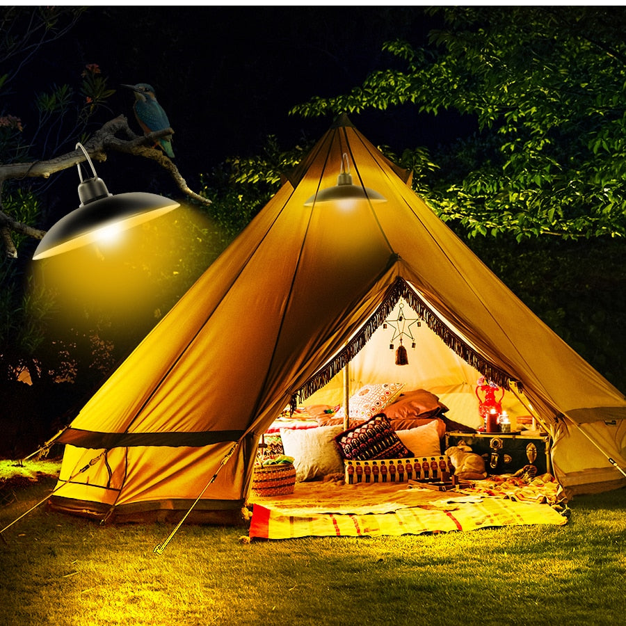 Double Head Solar Pendant Light Outdoor Indoor Solar Lamp With Line ...