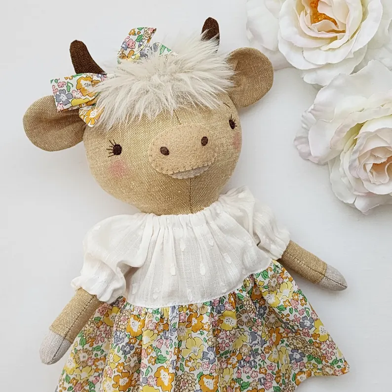 Cute Highland Cow Doll Template + Instructions