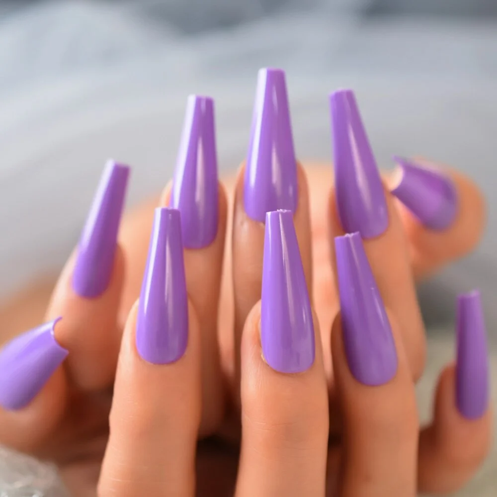 Churchf Ballerina Acrylic Fake Press On Nails Long Coffin Nep Nagels
