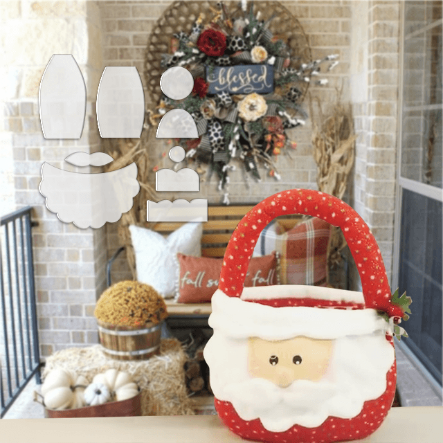 Christmas Quilt Buckets Pattern Set(9 PCS)-with instructions