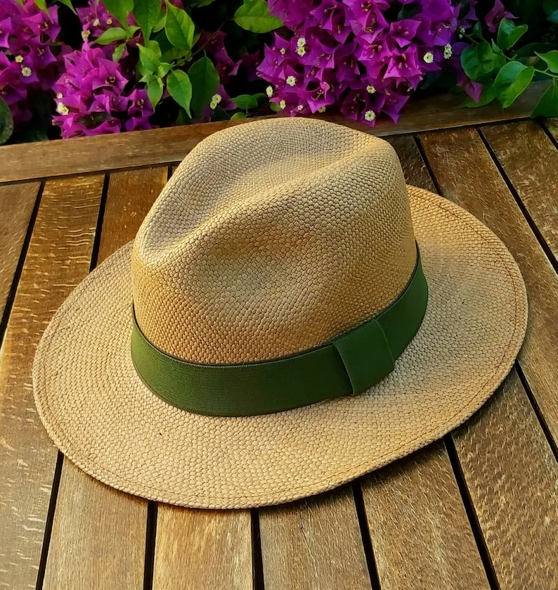 Genuine Ecuadorian Brown Panama Hat with Handmade Removable ~ Olive ...