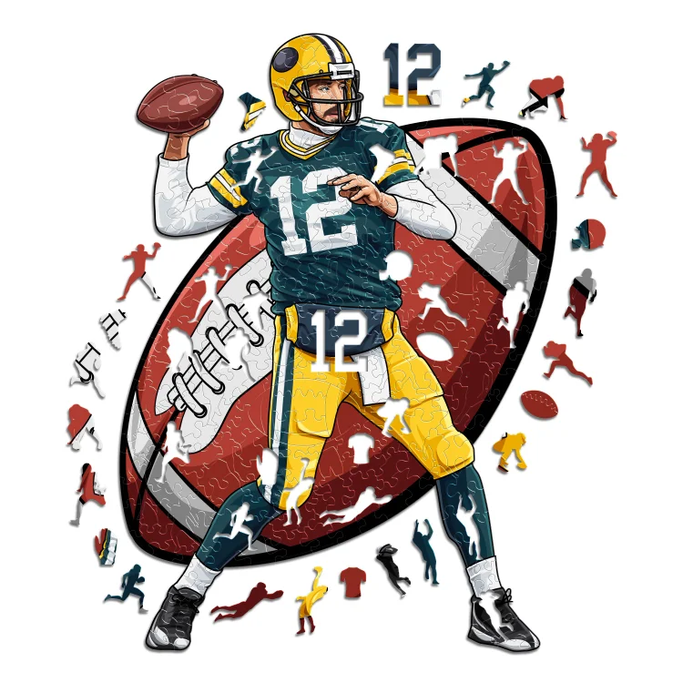 Aaron Rodgers-Wooden Puzzle Players