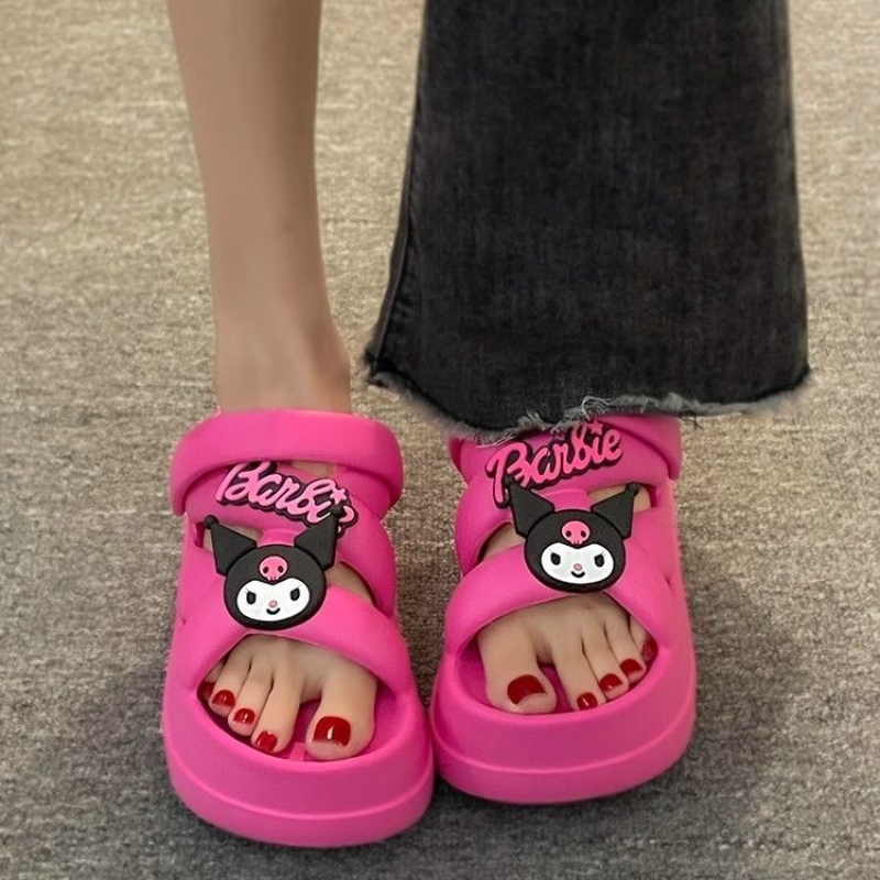 Kawaii Kuro Platform Slippers