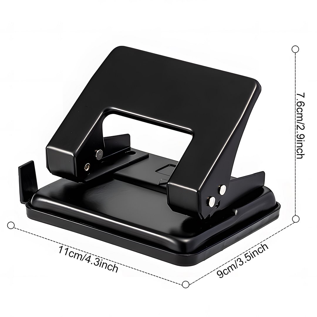 2-Hole Punch Heavy Duty Paper Hole Puncher Tool, Hand Held Office ...