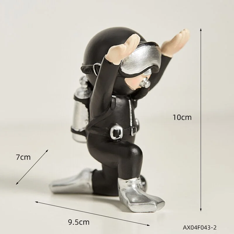 Nordic Diver Pen Holder Resin Figure Figurine Modern Home Decoration ...