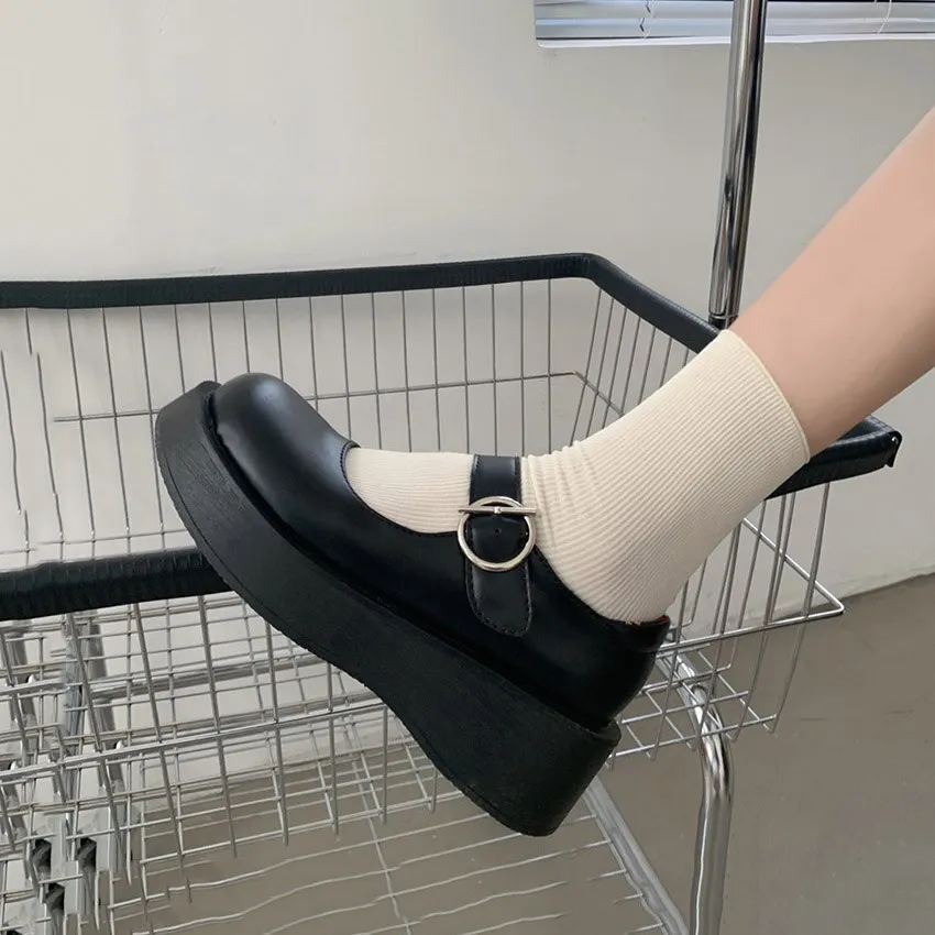 Qengg Jane Shoes platform School Student Shoes College Girl Student ...