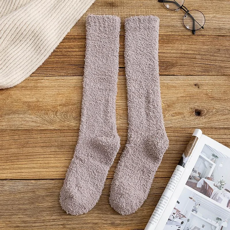 Pure color knee-length Floor Socks