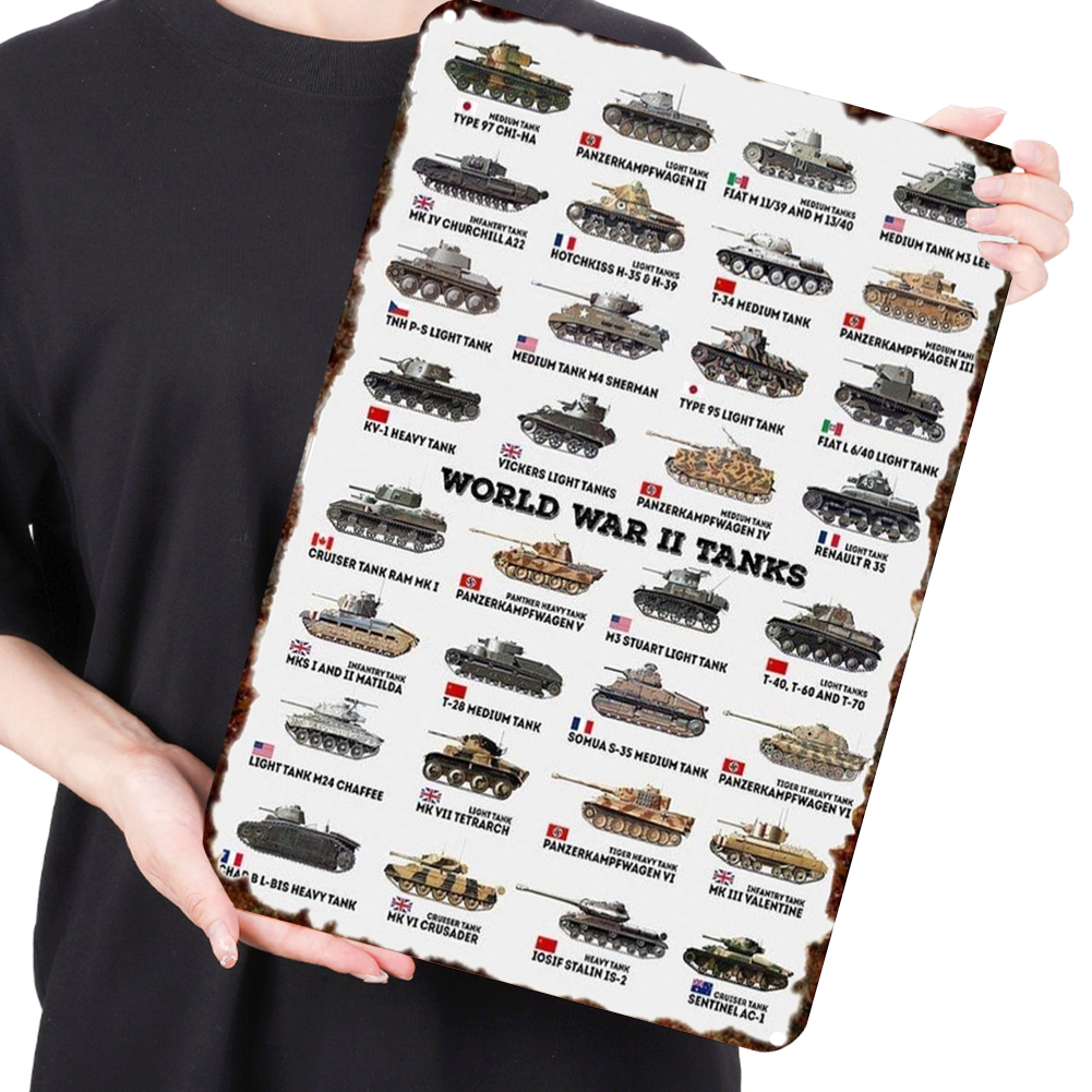 [Big Size]WW II Tanks - Metal Tin Signs(12*16Inch) - Garage