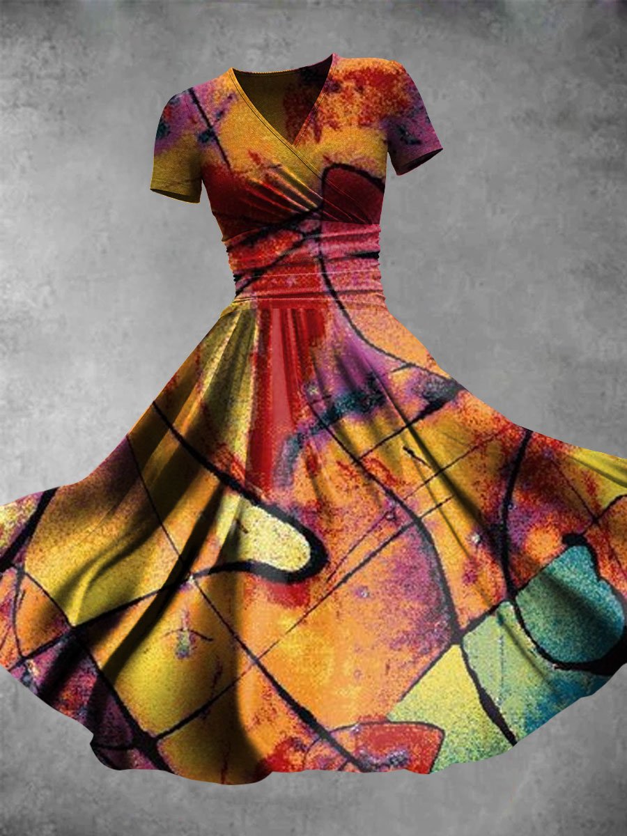 Women's Abstract Art Print Design Maxi Dress