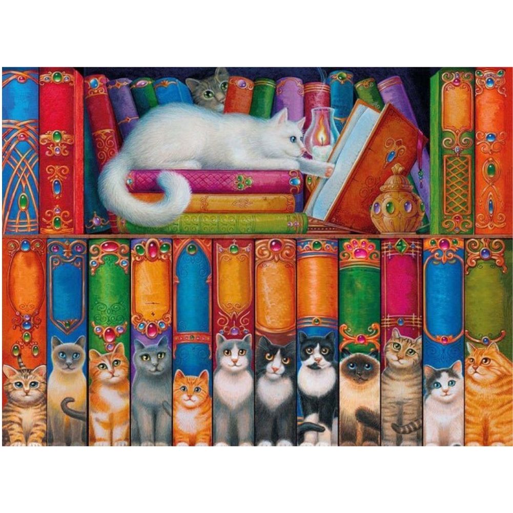 Book Cat full round or square drill diamond painting