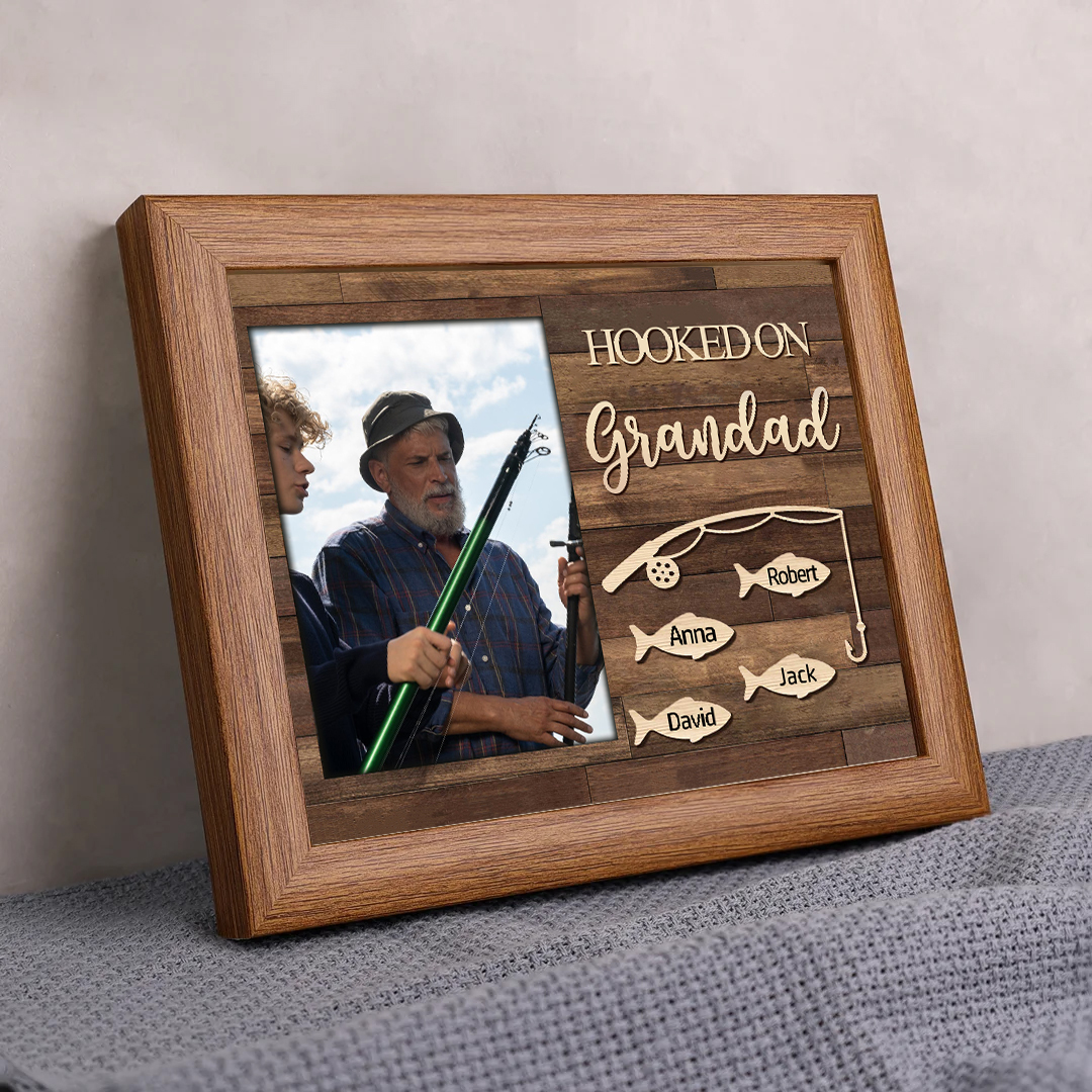 4 Names-Personalized Christmas Family Photo Frame with Family Member ...