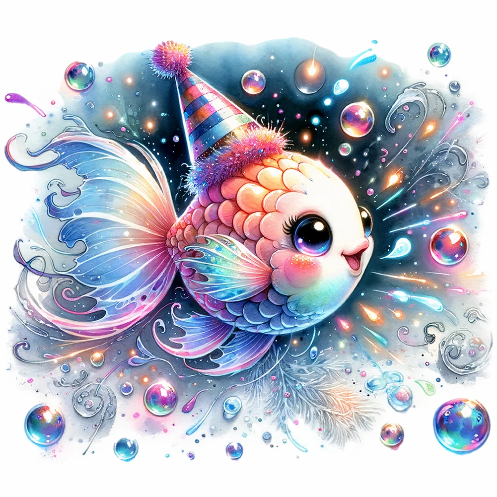 Shiny Animal Goldfish (canvas) full round/square drill diamond painting
