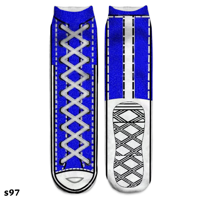Fun 3D Canvas Shoe Print Socks