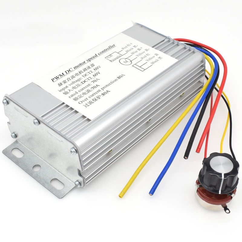 High Power 4000W DC10-60V 70A PWM DC Motor Speed Controller 12V 24V 36V ...