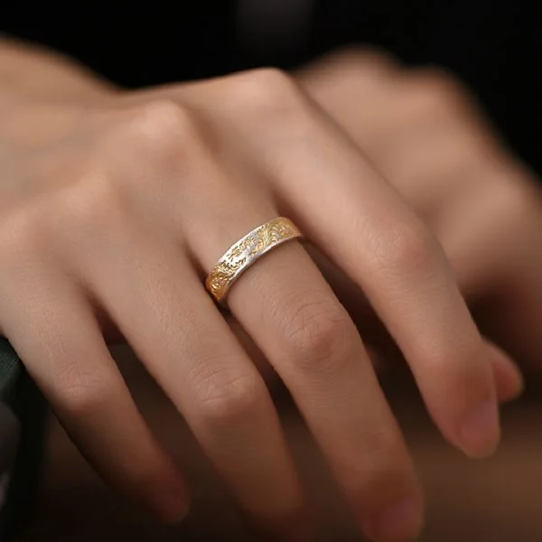 Sterling Silver Tang Dynasty Heart Sutra Ring