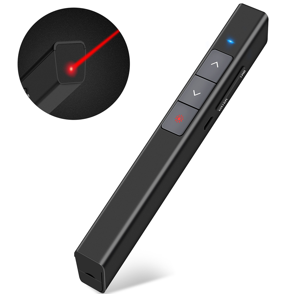 2.4Ghz Rechargeable Presentation Clicker Wireless Presenter With Red ...