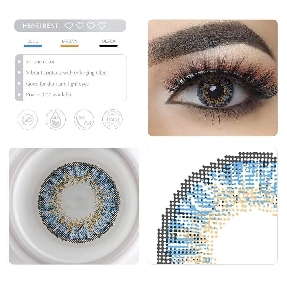 Men's 3 Tone Blue Colored Contacts