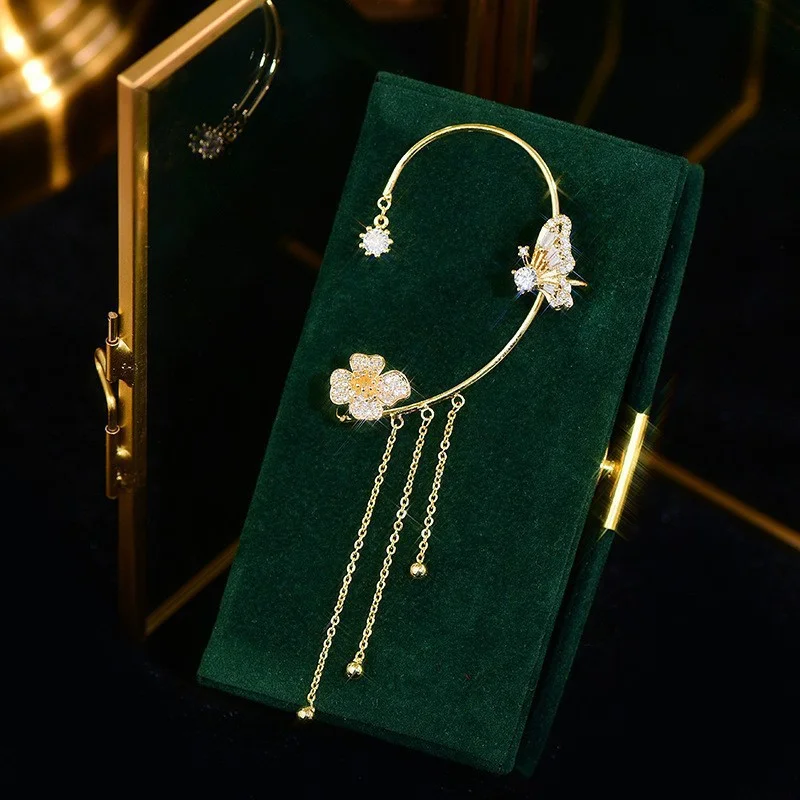 ⚡50% OFF-Black Friday Sale🔥 Butterfly Flower Tassel Shiny Zircon Earrings