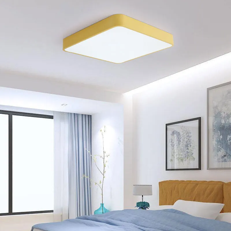 Iron Square Lamps LED Ceiling Lights SIZE 30cm Height 5cm Ironware And ...