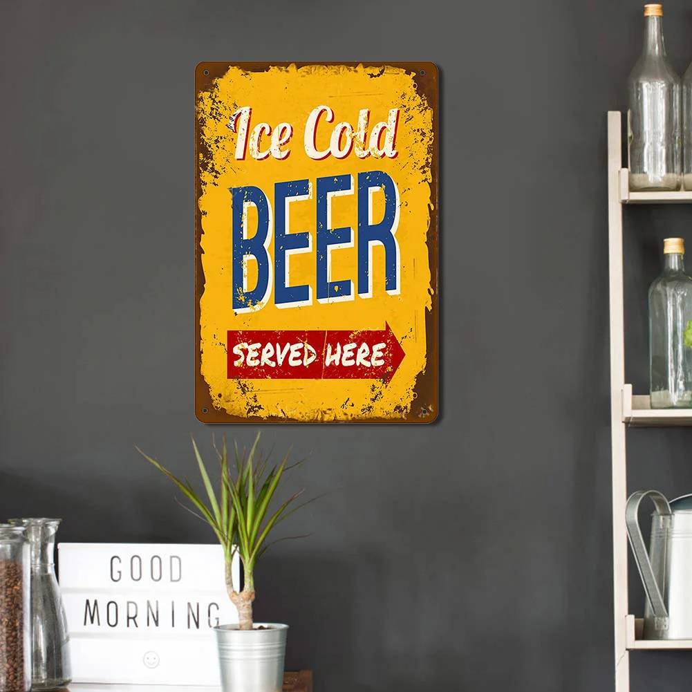 Ice Cold Beer - Vintage Metal Signs - 20*30cm - Warning