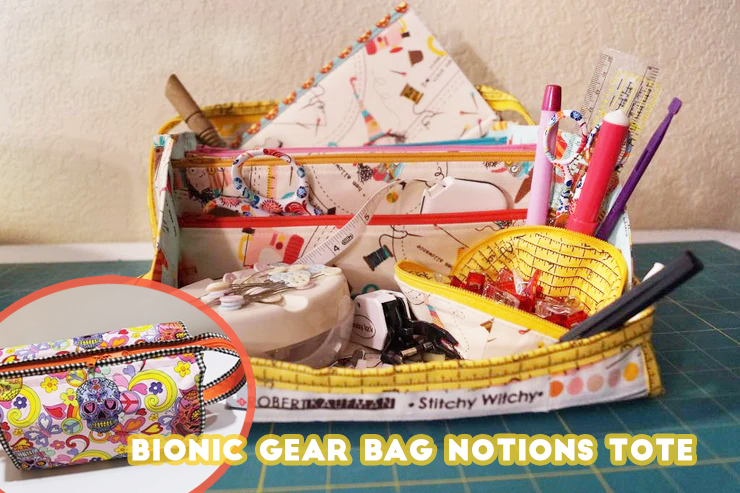 Bionic Gear Bag Notions Tote Sewing Template - Instructions Included