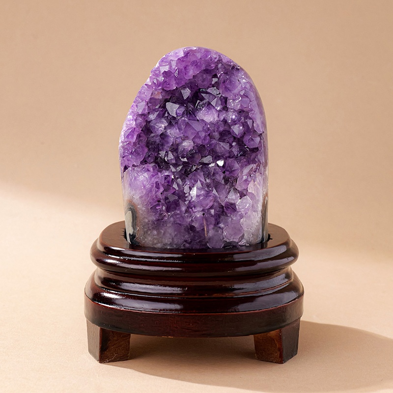 Natural Amethyst Geode Micro Amethyst Geode with Base