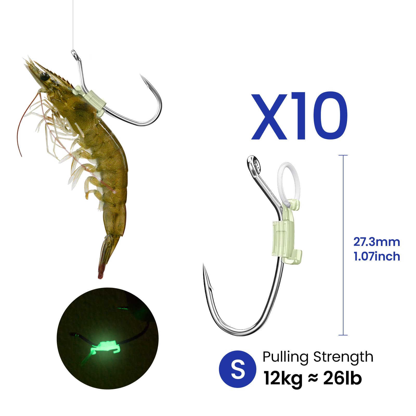 Kanama Luminous Live Shrimp Hooks