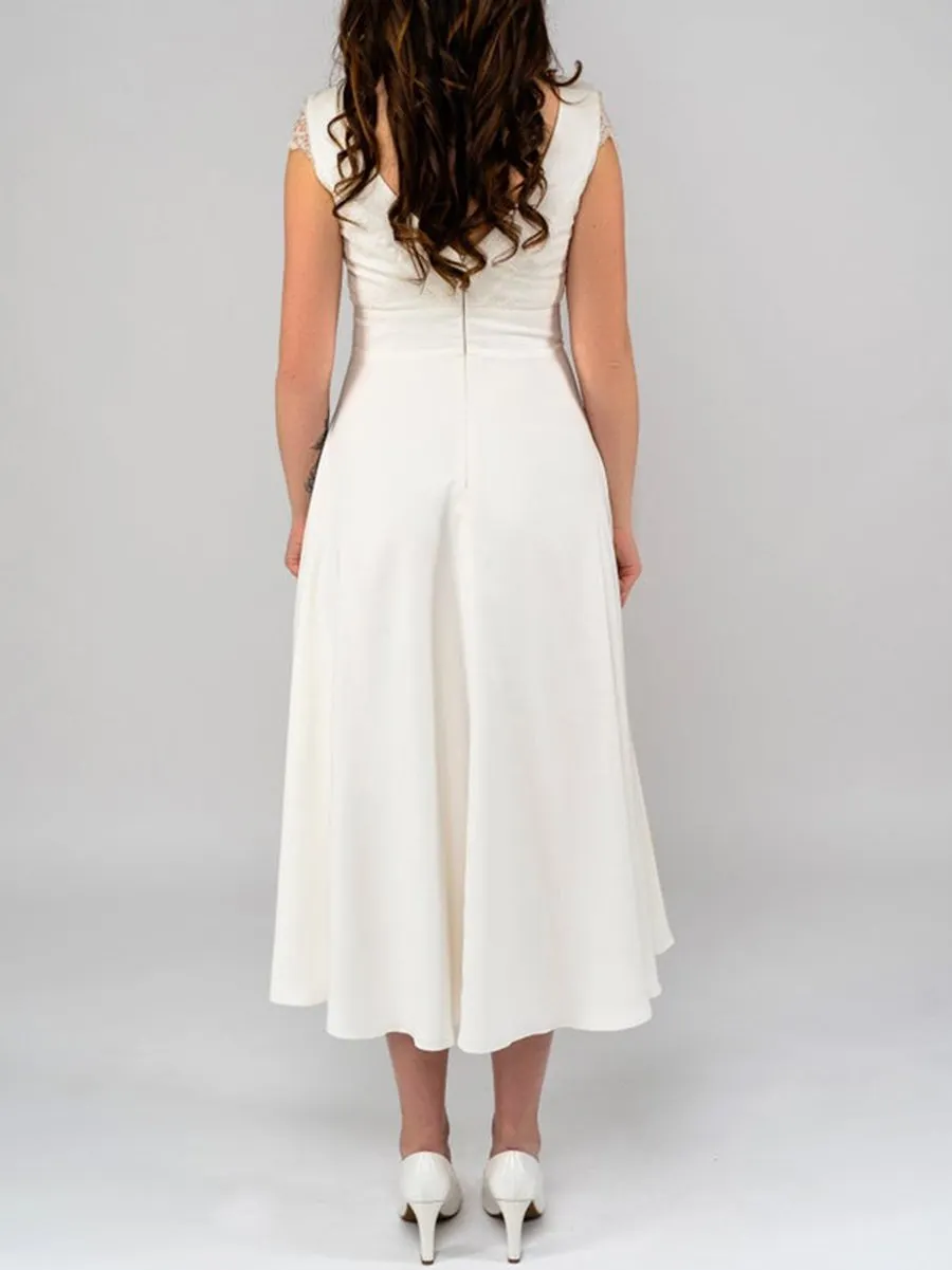 Simple reception short wedding dress, birthday party dress