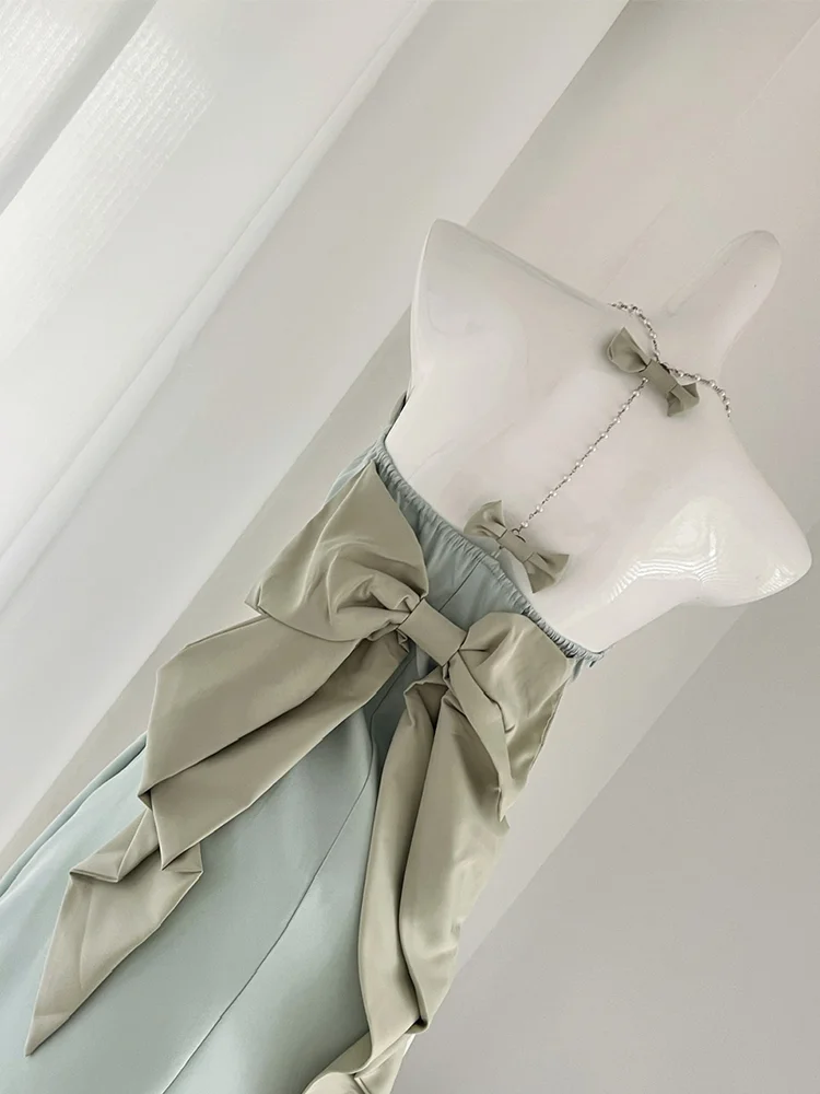 Wongn Women Spaghetti Strap Dress French Frocks Gyaru Backless One ...