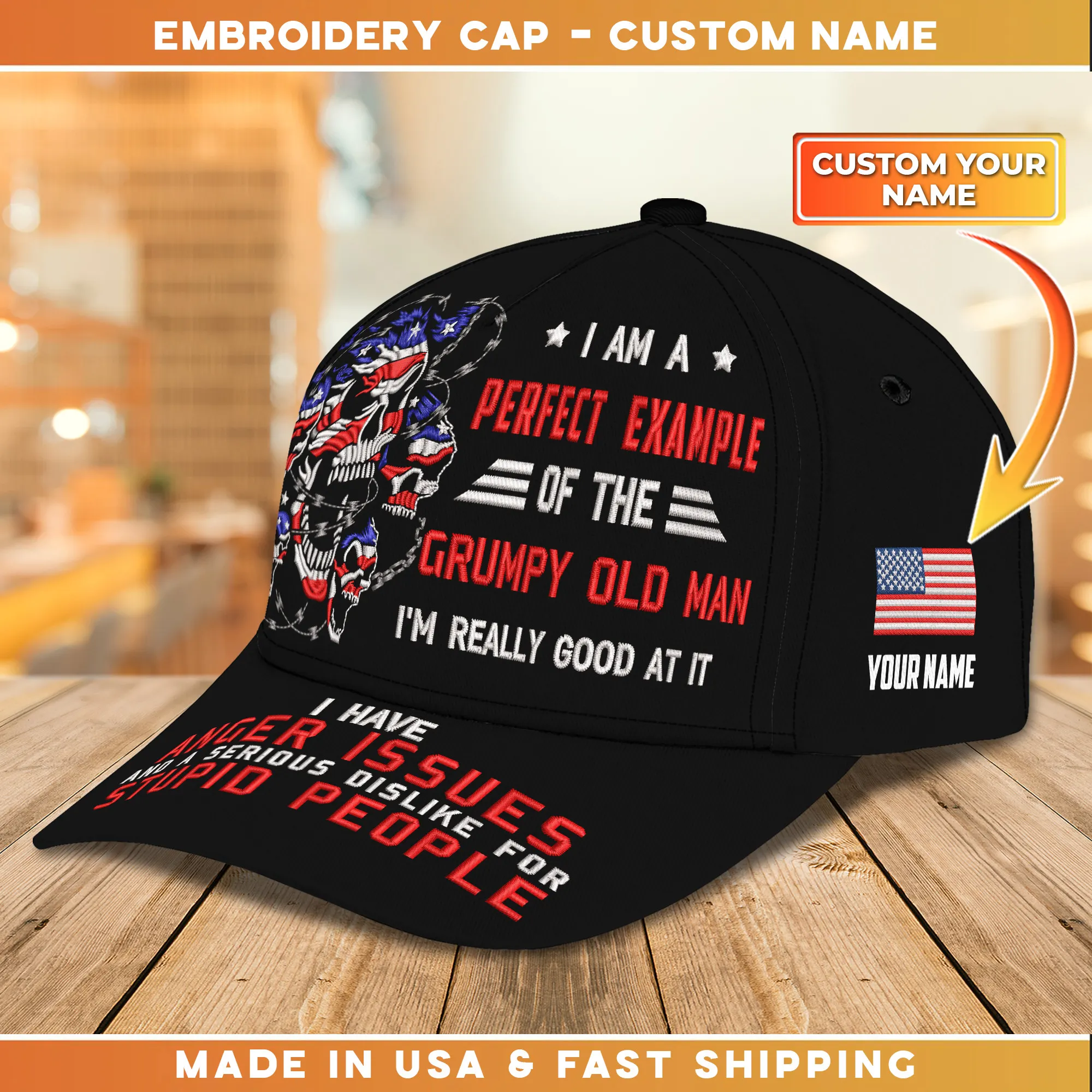 Embroidery Cap - I'm A Grumpy Old Man Ver 2 Cap Custom Classic Embroidery