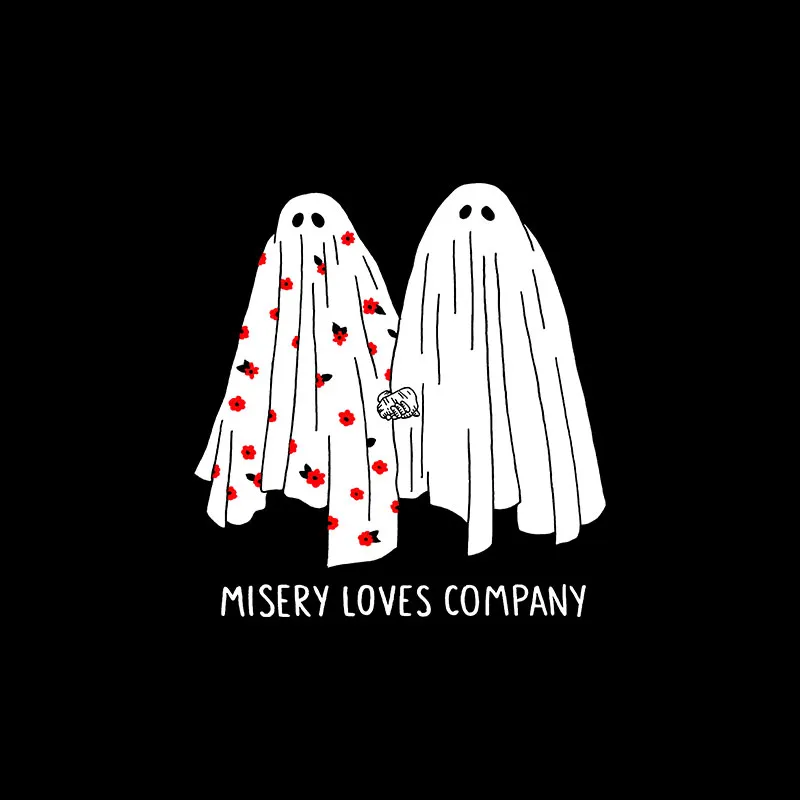 MISERY LOVES COMPANY Ghost Black Print T-Shirt
