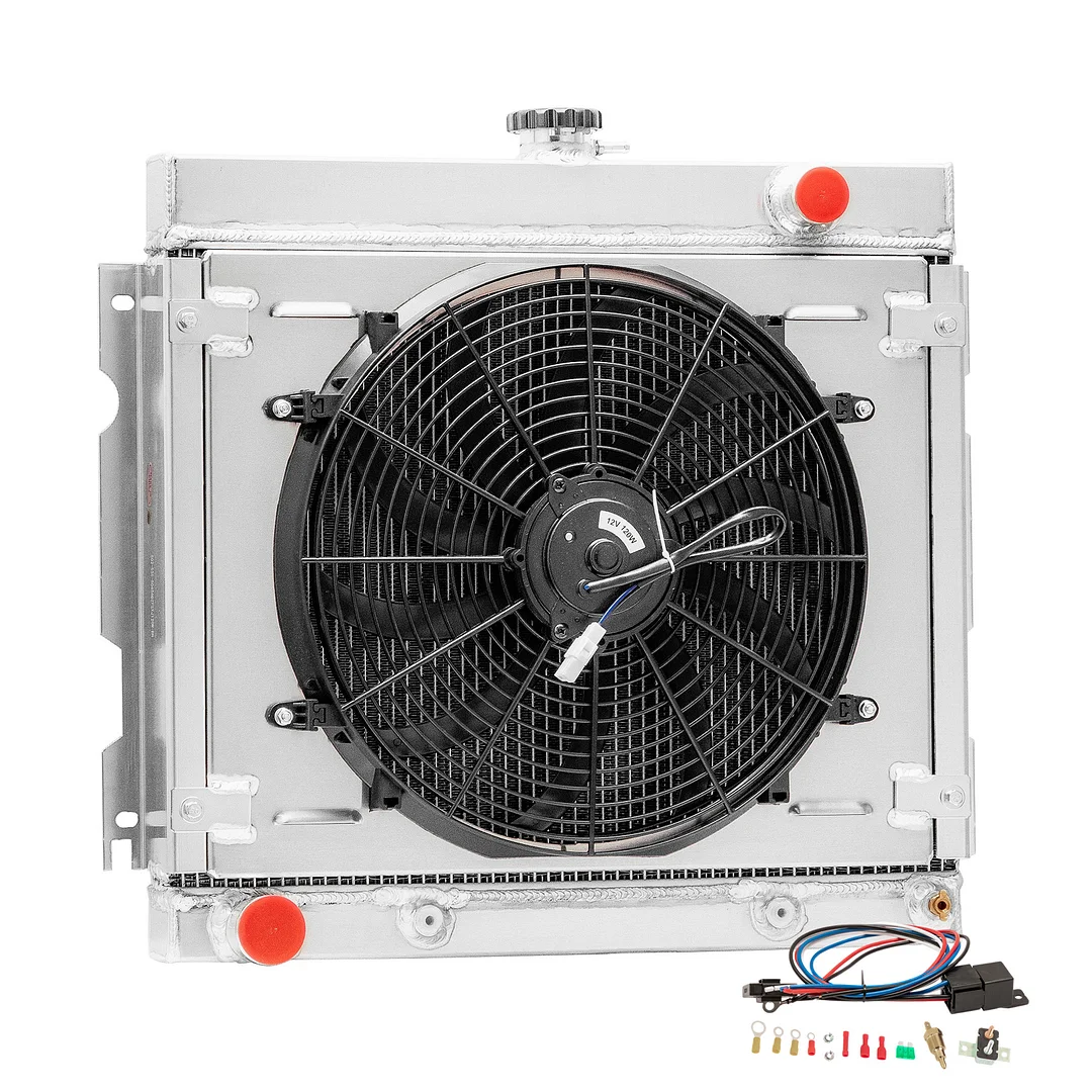 Alloyworks 3 Row Radiator with Shroud Fan Relay For 70-72 Dodge Dart ...