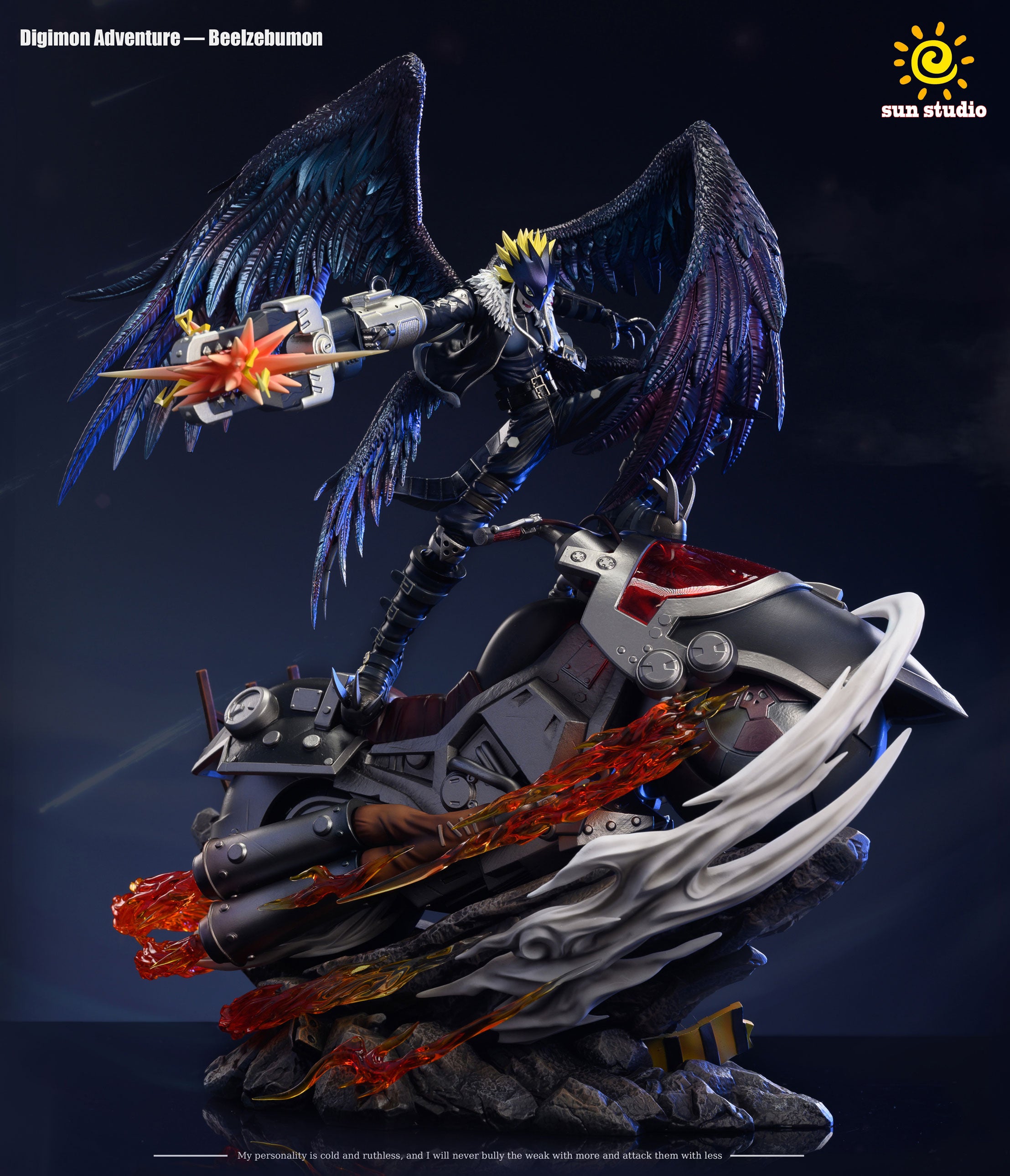 MH Scale Burst Mode Beelzebumon & Motorcycle - Digimon Resin Statue ...