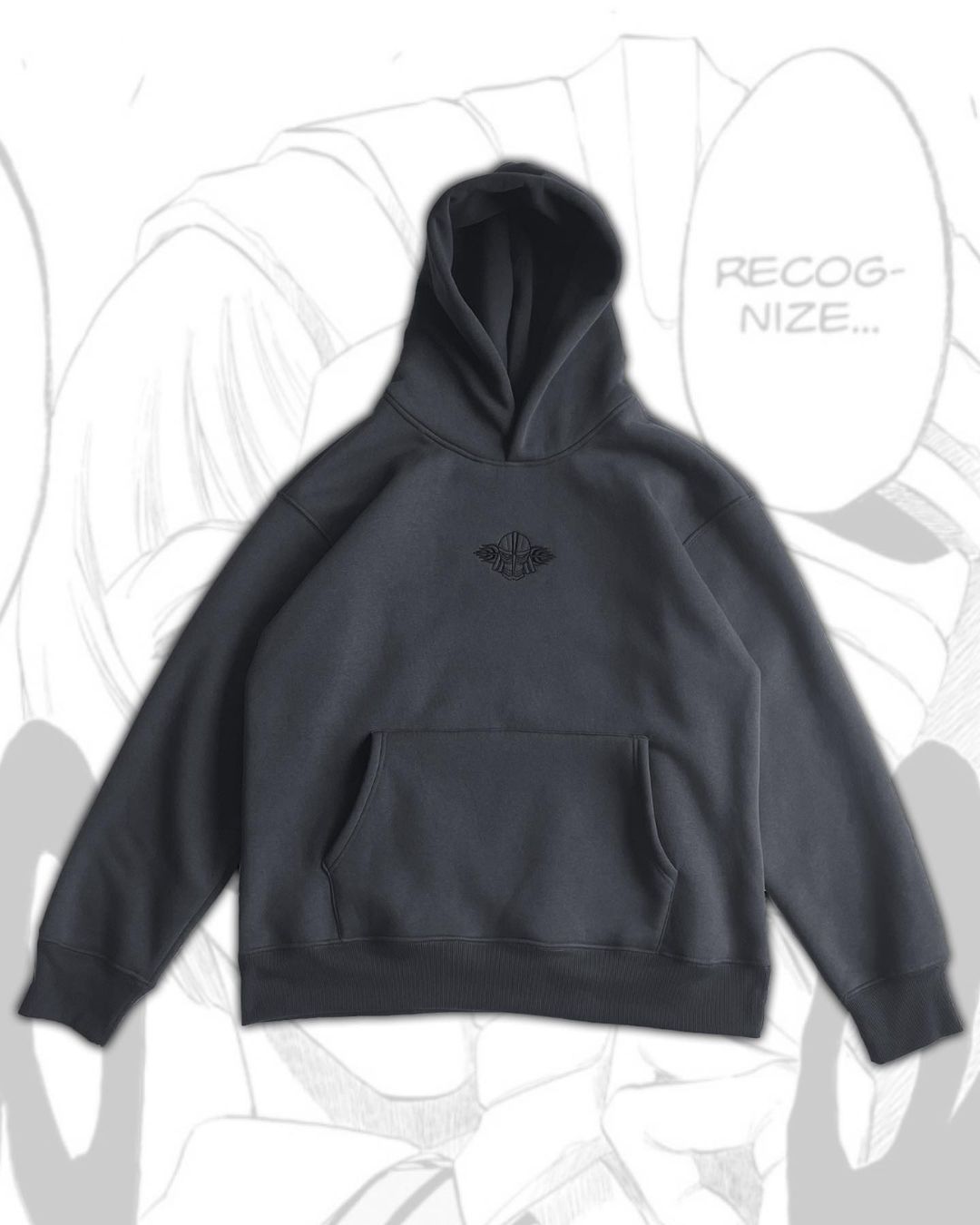 SHINJI MASK Embroidery Hoodie-Bleac.h
