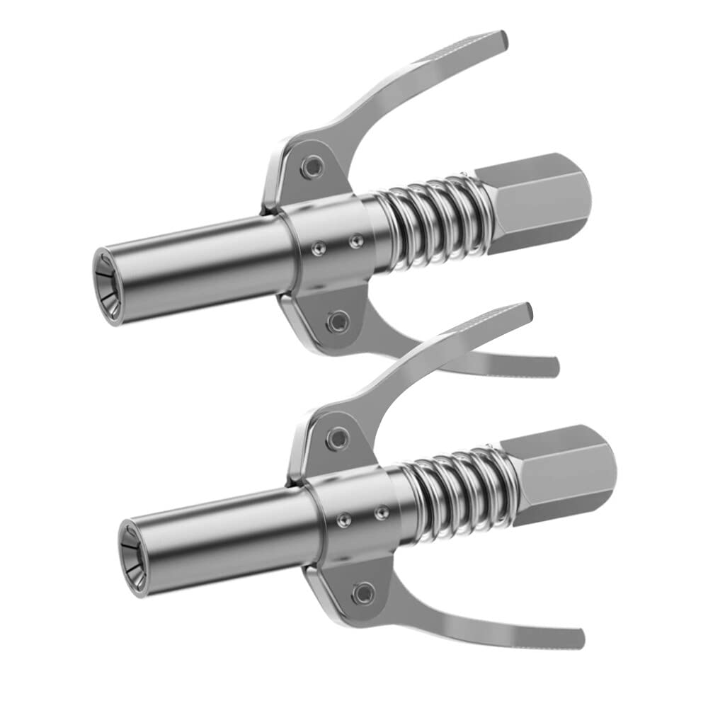 Grease Gun Coupler,Double Handle Grease Gun Tips Heavy Duty 10,000 PSI ...
