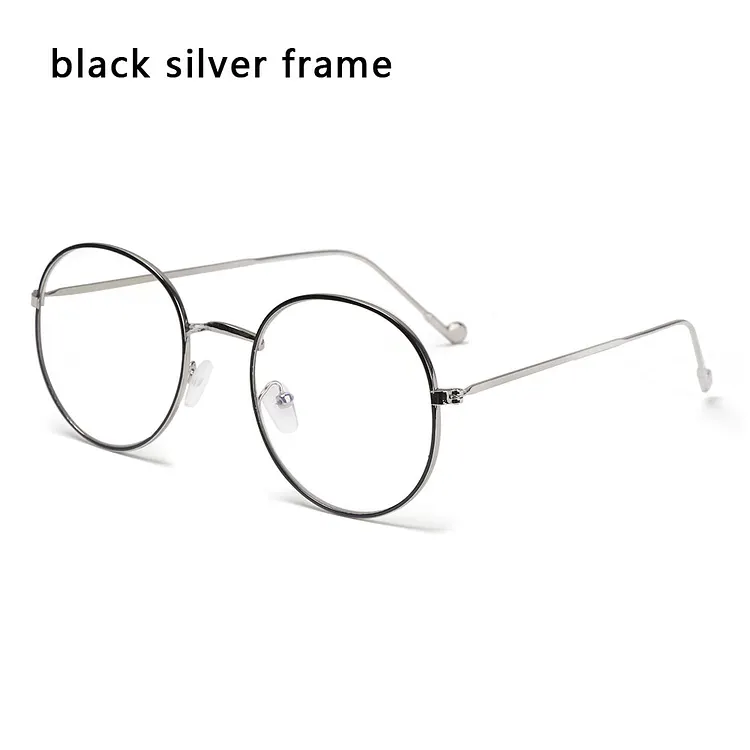 Vintage Metal Round Frame Flat Mirror Glasses Eyewear Eyeglasses ...