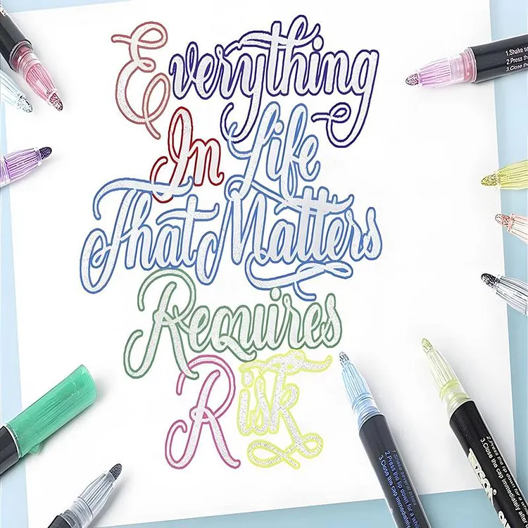 8/12/24/36/48 Colors Double Line Outline Art Pen Marker Pen