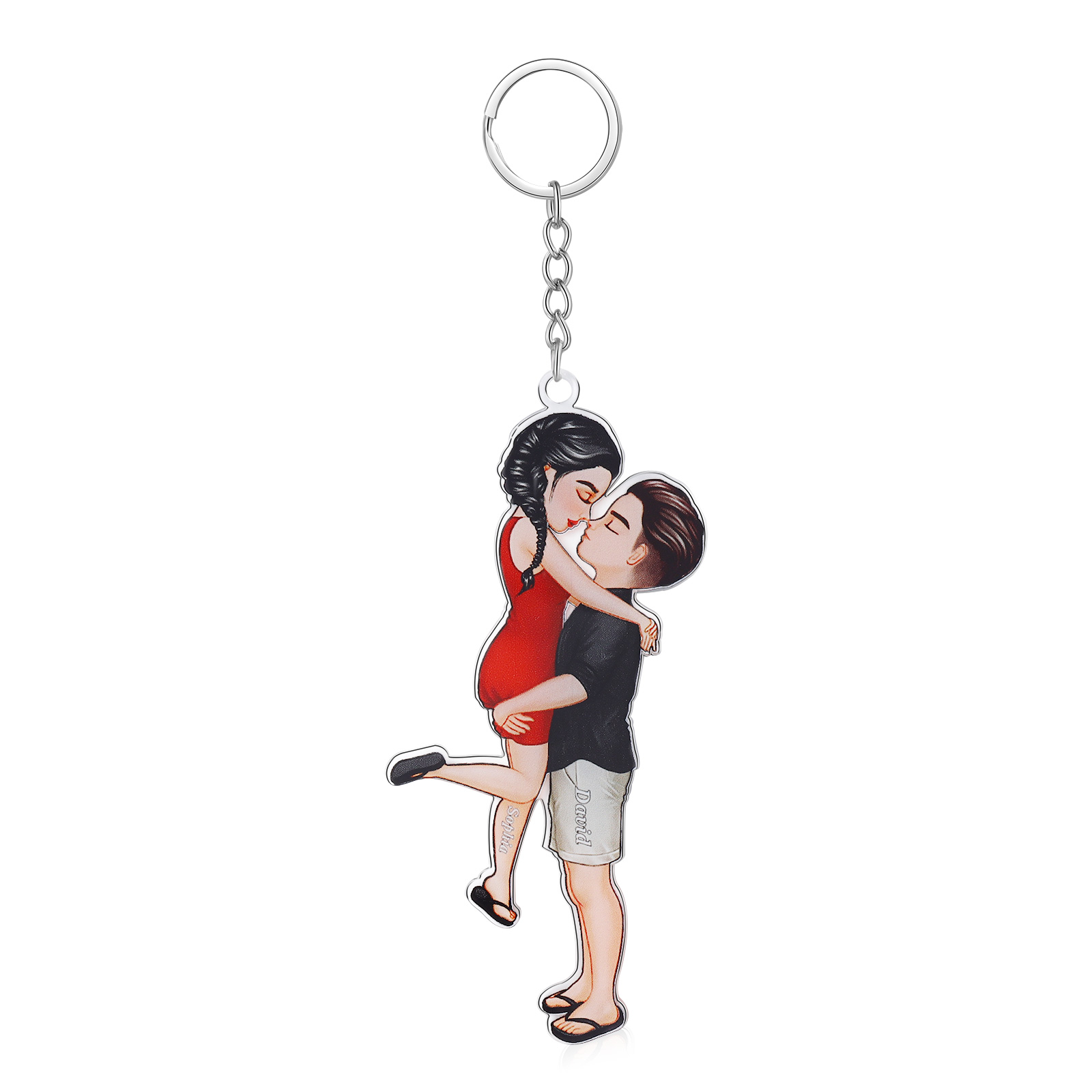 Custom Couple Keychain With 2 Names, Personalized Keychain for ...
