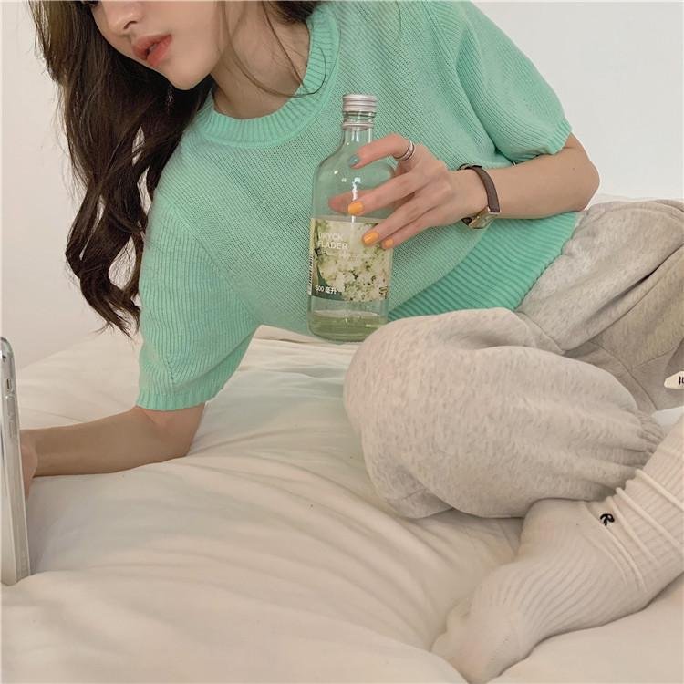 CANDY COLOR KNIT CROP TOP