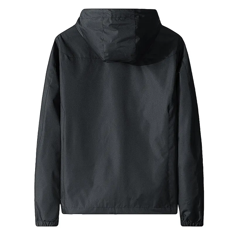 Men's Solid Color Track Jacket Outdoor Hooded Jacket