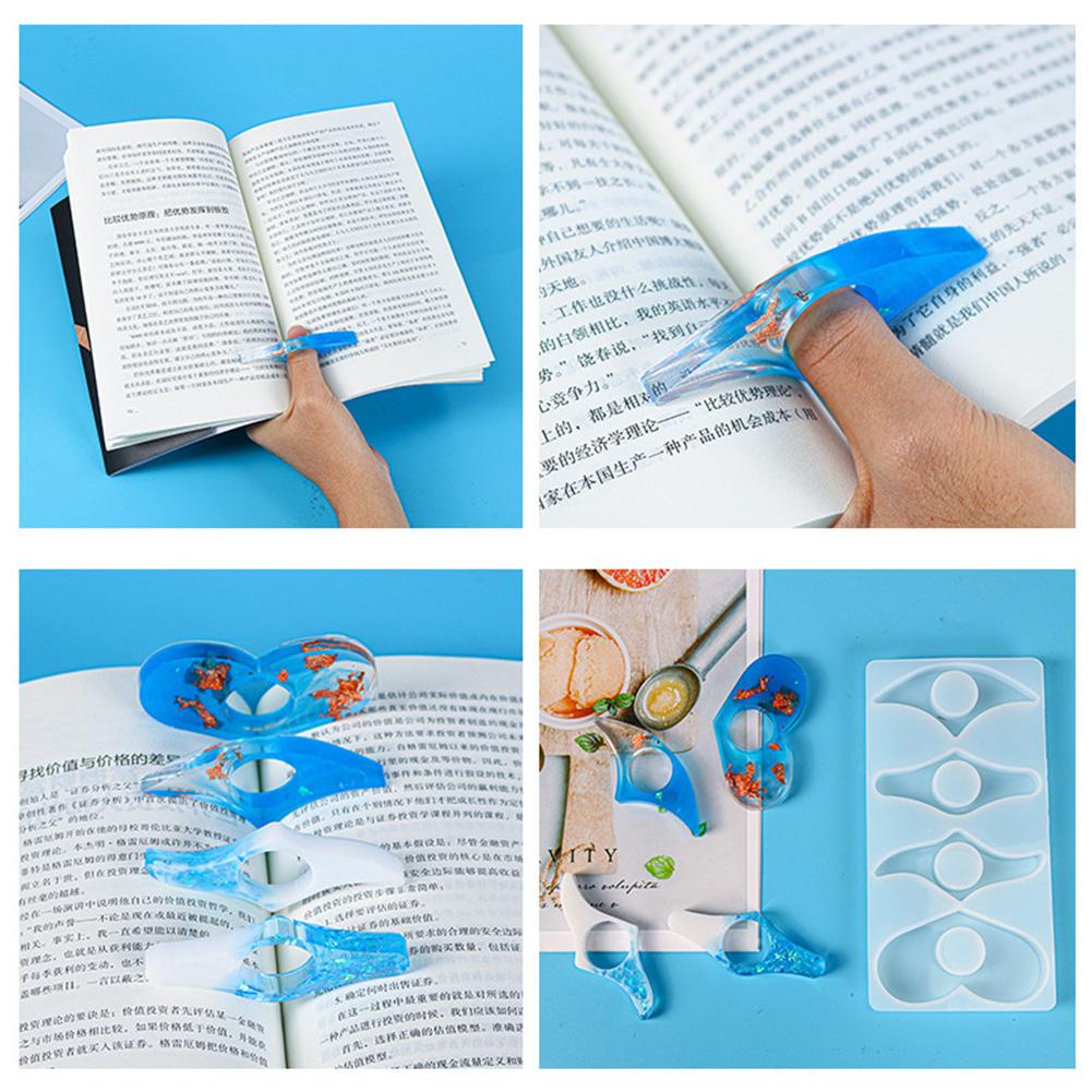 4 Cavity DIY Book Page Holder Resin Mold Thumb Bookmark Epoxy Casting Mould